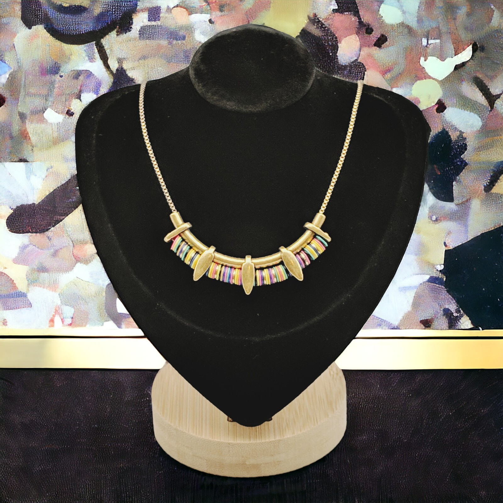 Boho Stella & Dot Wanderer Multicolor Brushed Gold tone Eygptian Style ...