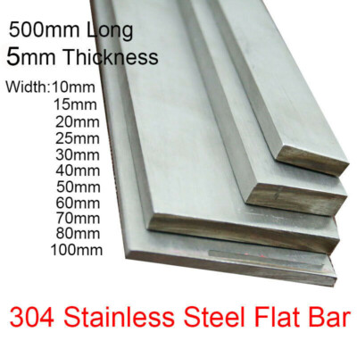 500mm Thick 5mm 304 Stainless Steel Flat Bar Metal Strip 10mm 15 20 ...