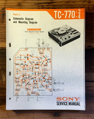 Sony TC-770-2 TC-770-4 Reel to Reel Service Manual Part One *Original ...