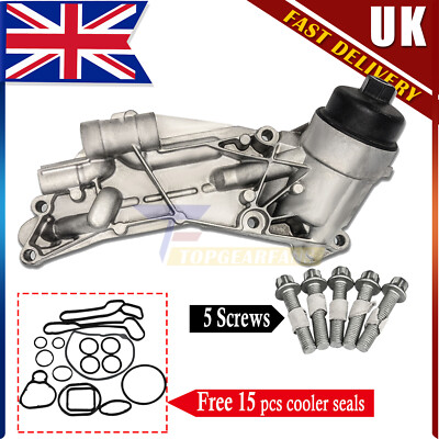 Oil Cooler Filter Housing & Gaskets For Vauxhall GM Astra Vectra Zafira ...