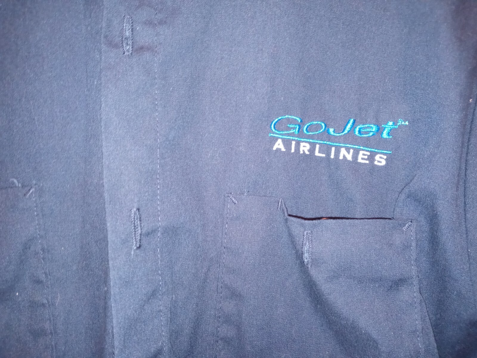GOJET Airlines GO JET uniform shirt MedR Aramark shor… - Gem