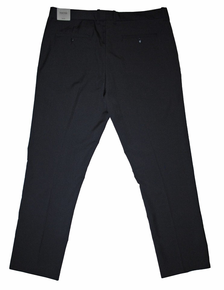 Kenneth Cole Reaction Men's Solid Textured Slim Fit Dress Pants Black ...