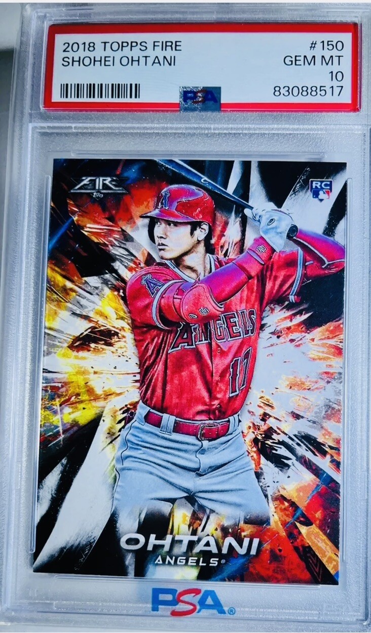 Shohei Ohtani 2018 Topps Fire Rookie RC Los Angeles Angels #150 PSA 10 ...