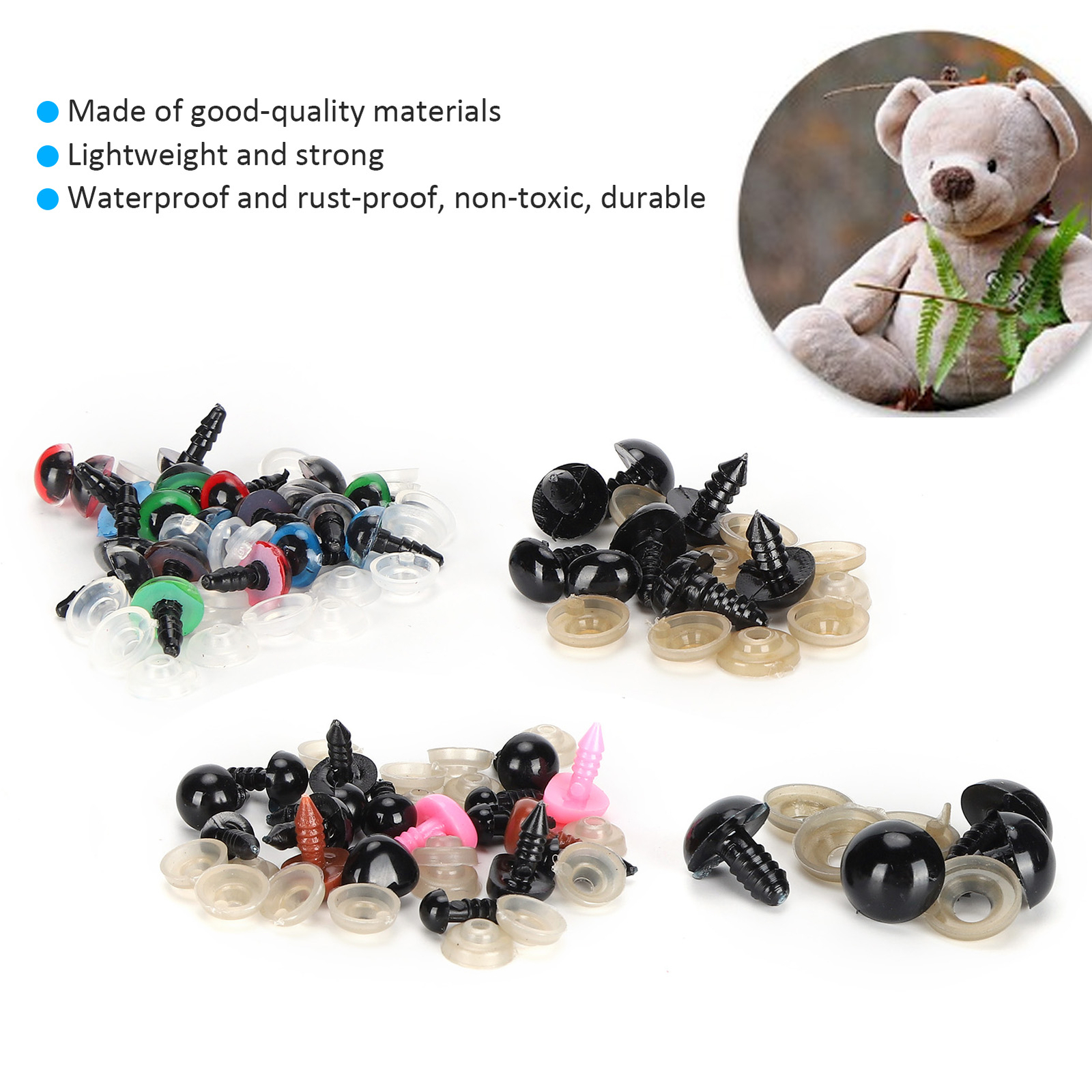 Plastic Eyes Noses With Washers Plush Doll Teddy Bear Animals DIY Toy ...