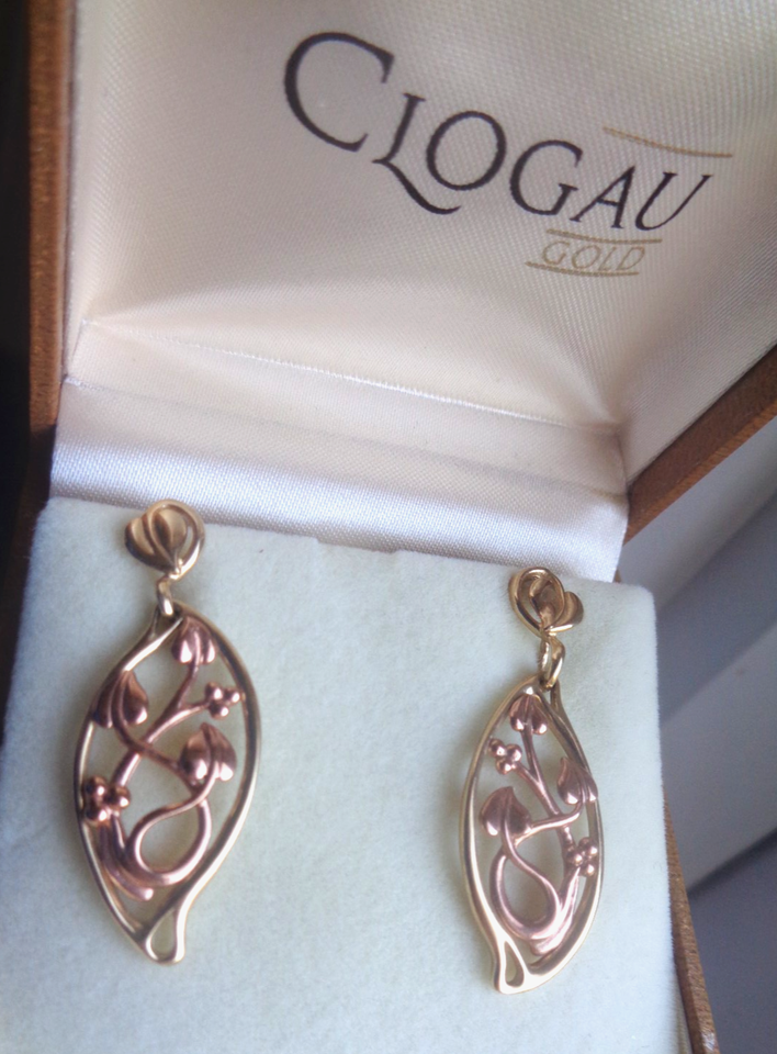 Welsh Clogau Gold Earrings 9ct Yellow & Rose Gold Tree Of Life Drop ...