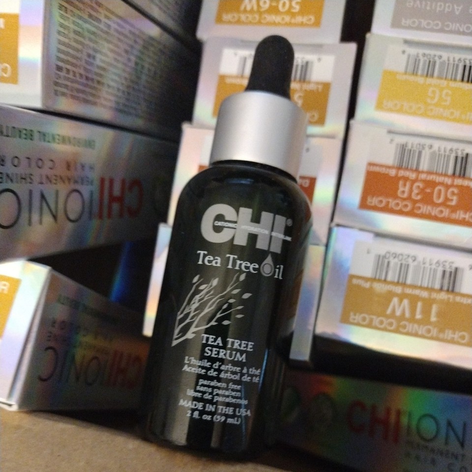 Brand New 2pk CHI Tea Tree Oil 2oz Bottles For All Hair Types Sealed On ...
