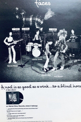 FACES 1971 POSTER ADVERT A NOD IS AS GOOD AS A WINK Rod Stewart Ronnie ...