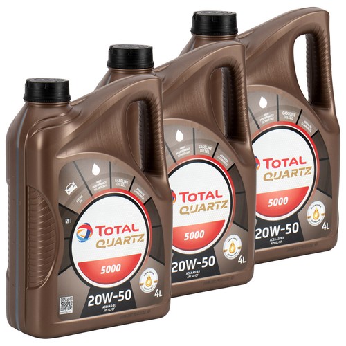 12L TOTAL QUARTZ 5000 20W-50 Motoröl Öl MB 229.1 PSA B712295 VW 501.01 ...