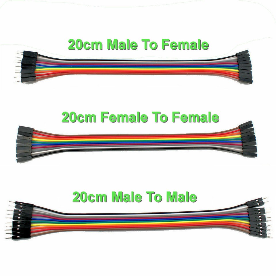 10pcs Dupont Cables M-F, M-M, F-F Jumper Breadboard Wire GPIO Ribbon Pi ...