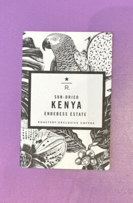 Starbucks Reserve Sun Dried Kenya Endebess Estate Taster Card | eBay