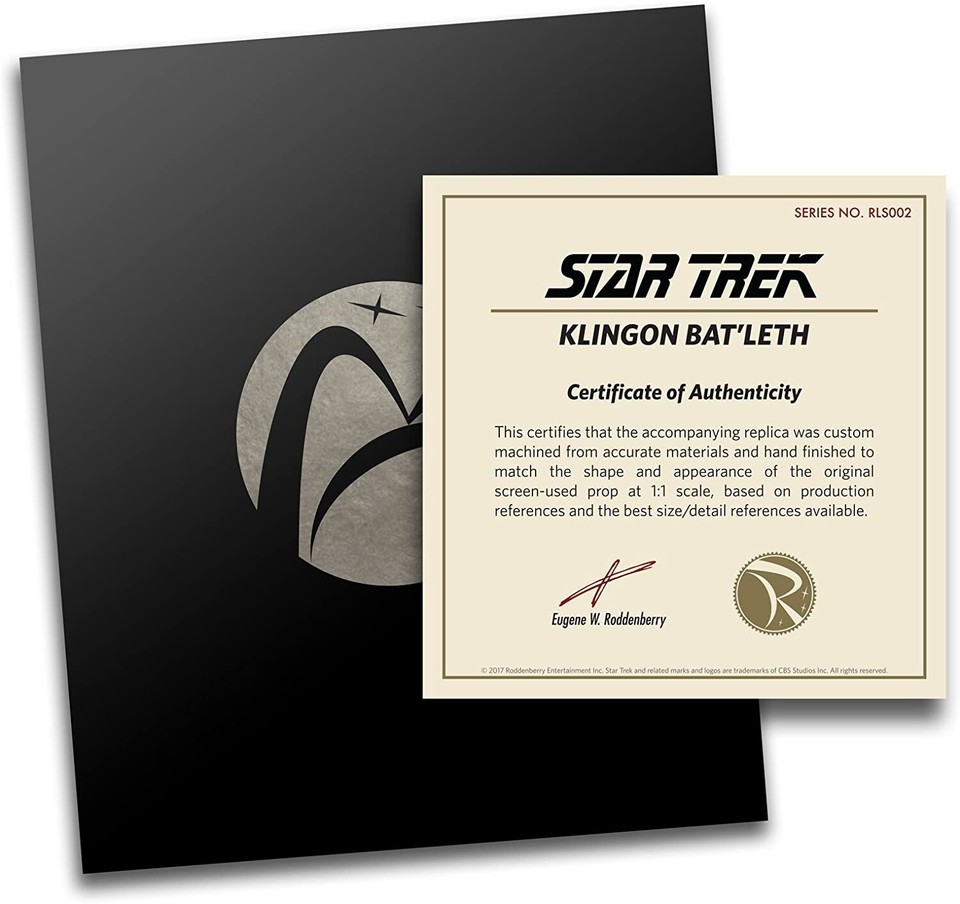 Roddenberry Star Trek Klingon Bat'leth 1:1 Scale Prop Replica new in ...