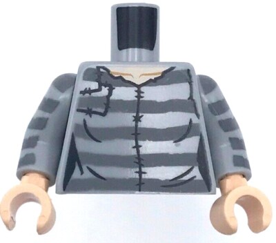 Lego New Light Bluish Gray Minifigure Torso Female Prisoner Prison ...