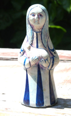 Vintage Tonala Mexican Folk Art Pottery Talavera Nativity Figure Woman ...