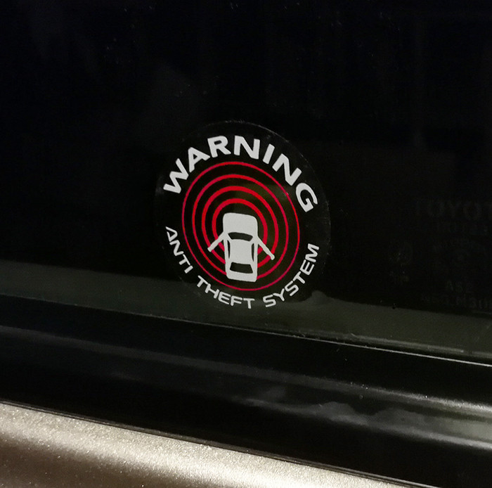 4 Car Alarm DECALS, Inside/Outside Glass, Security System Window ...