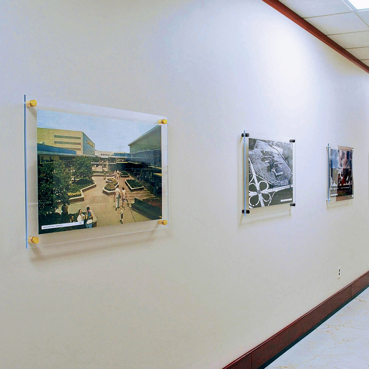 Azar Displays Floating Acrylic Wall Frame with Gold Stand Off Caps: 8.5 ...