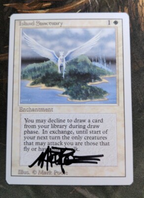 Island Sanctuary Revised ARTIST PROOF MTG Signed Mark Pool Magic the ...