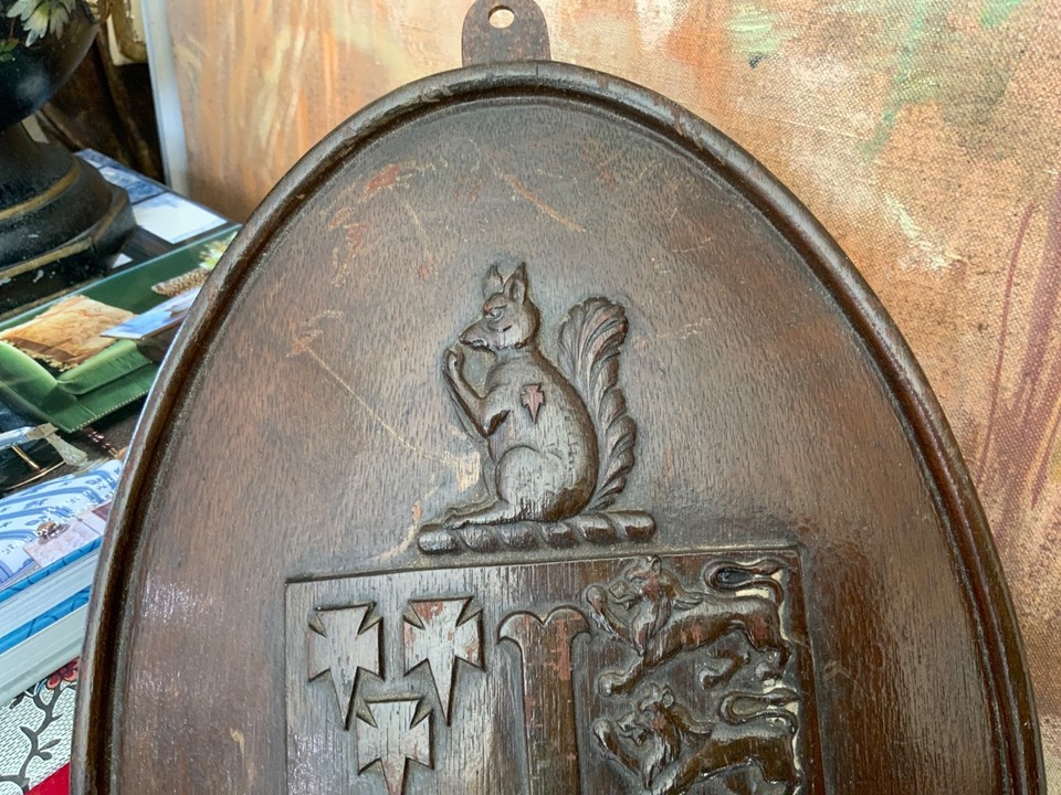 English Carved Wooden Shields Late 1800s-Early 1900s | eBay