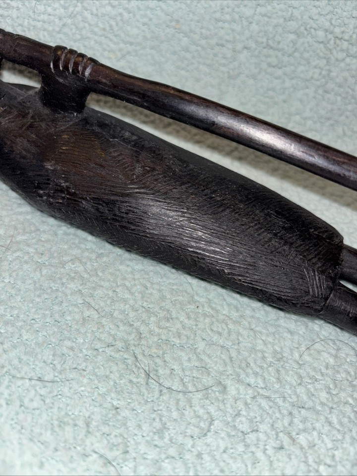 Hand Carved Wood Sculpture Women Tribal Figure Kenyan Besmo & Shield 13 ...