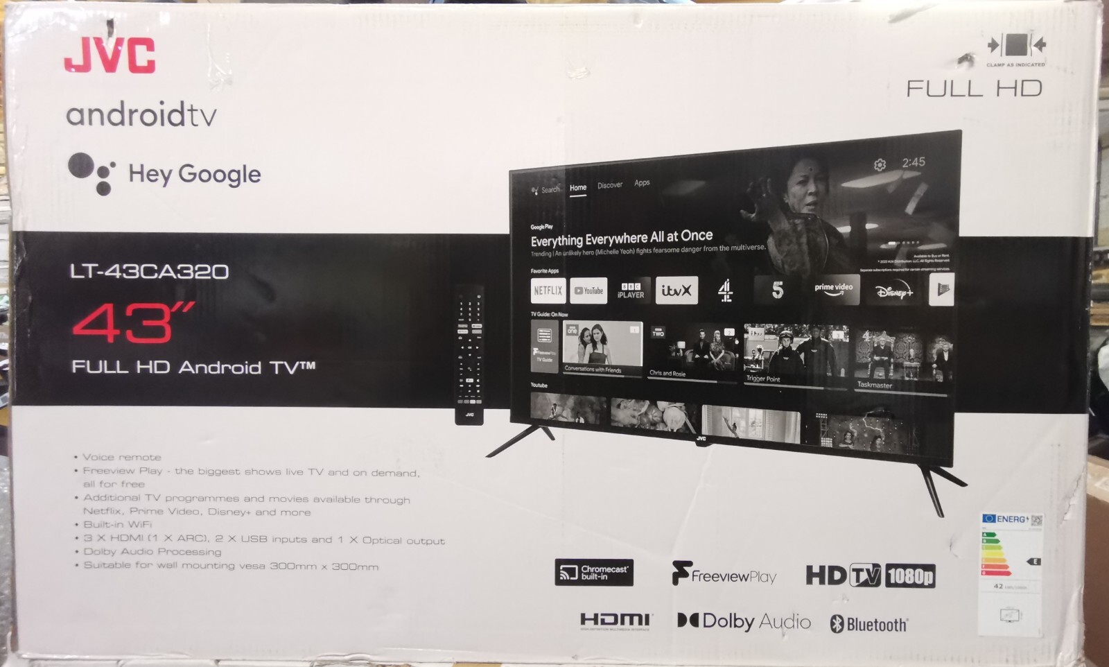 JVC LT-43CA320 Android TV 43" Smart Full HD LED TV with Google | eBay UK