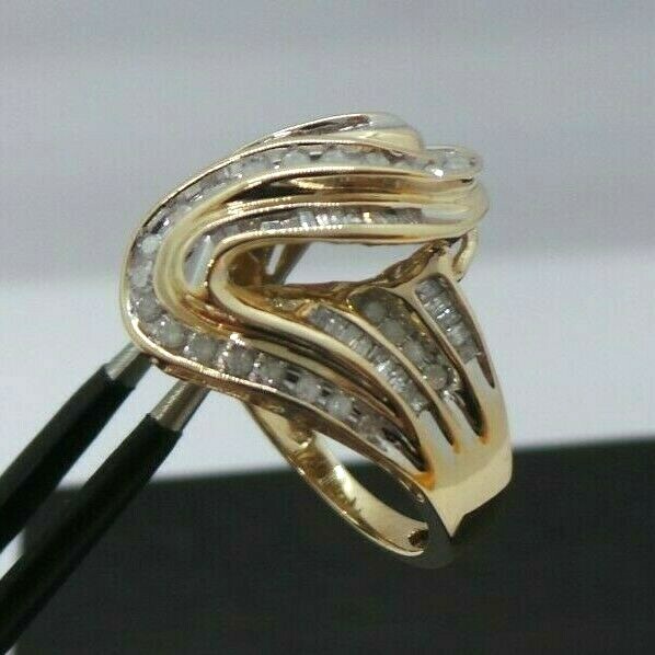 STUNNING 10K YG LADIES DIAMOND CLUSTER RING 1.00 tcw SZ 7 AI-1347 4.50 ...