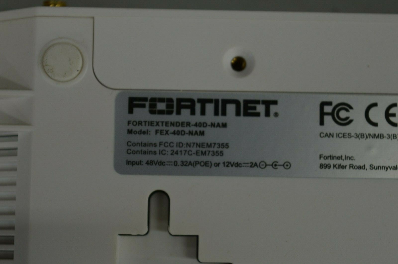 Fortinet FEX-40D-NAM Cellular Modem/Wireless P18905-02 FORTIEXTENDER ...