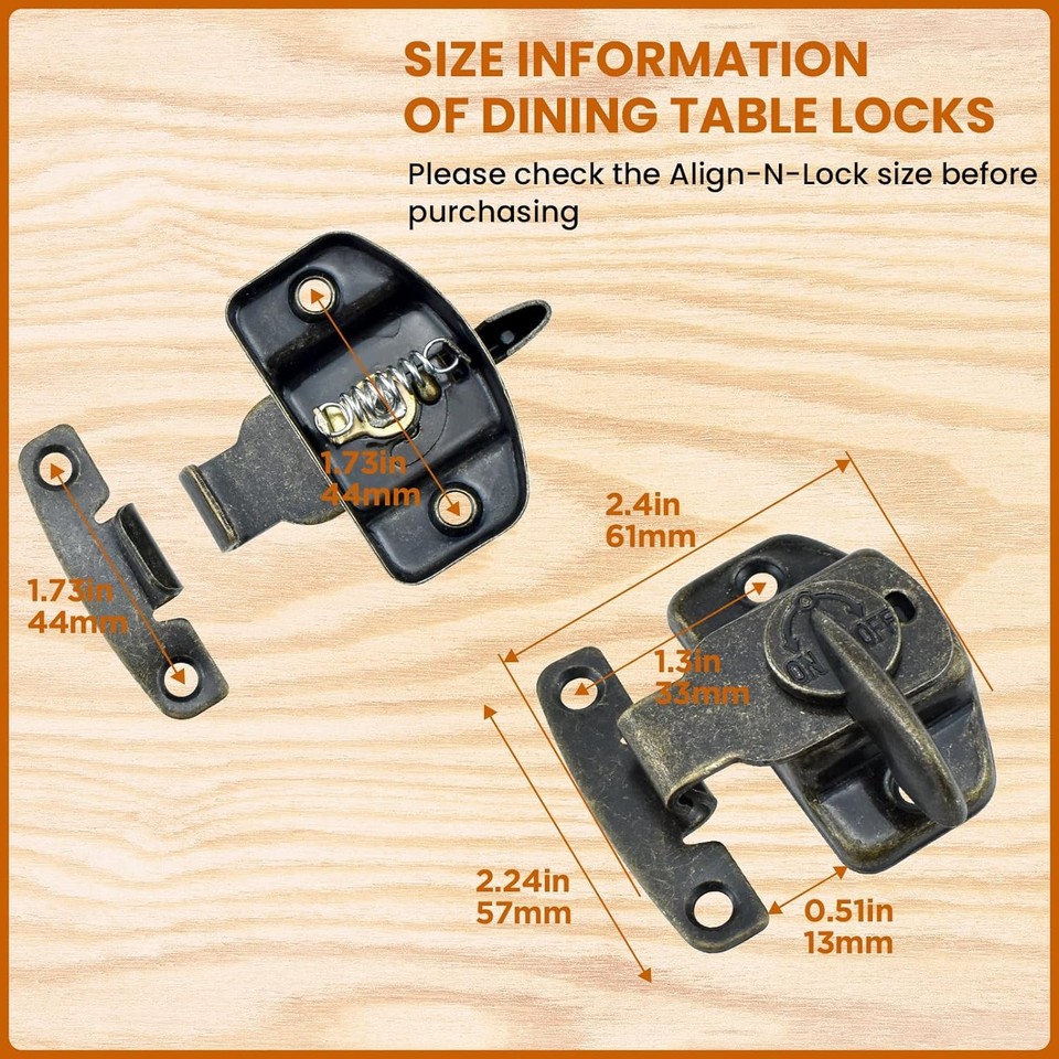 6 Sets Table Leaf Latch Lock Hardware Heavy Duty Dinging Training ...