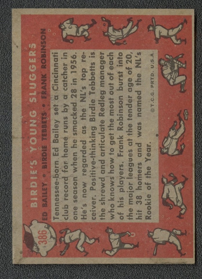 1958 Topps #386 Frank Robinson Bailey Tebbets HOF Birdie's Young ...