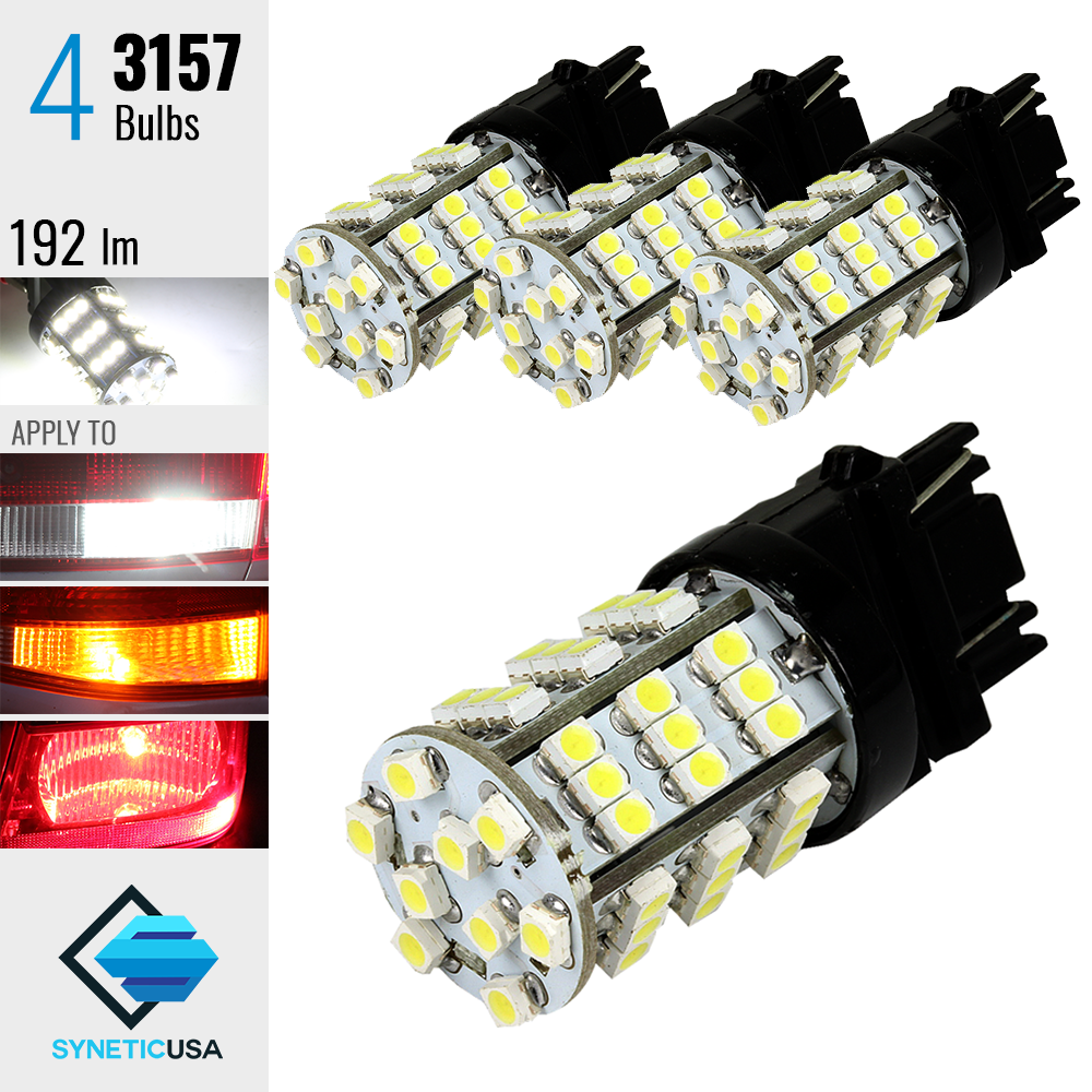 4x 3157 3057A 4157K 54-SMD 6000K White Lights for Reverse Backup LED ...