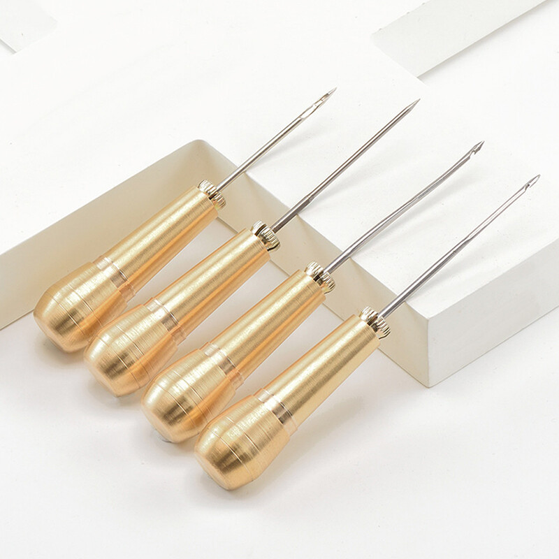 DIY Leather Sewing Awl Needle with Copper Handle Set Leather Canvas ...