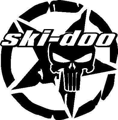 ski-doo skull star snowmobile decal vinyl window sticker large 10" | eBay