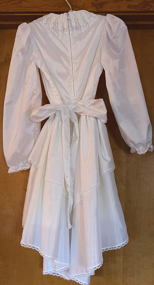 Vintage Elaine Schwartz 80s Girl’s White First Communion Dress Size 10 ...