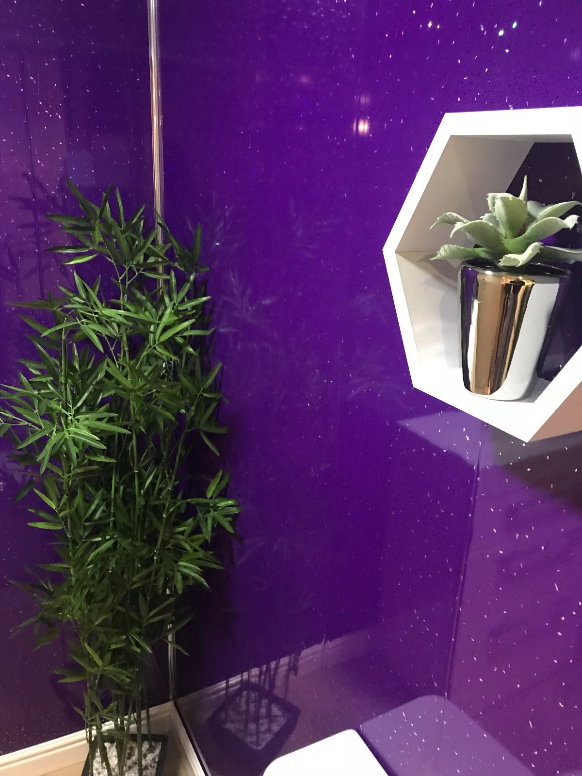 10 Purple Sparkle Glitter Bathroom Cladding PVC Plastic Shower Wall ...