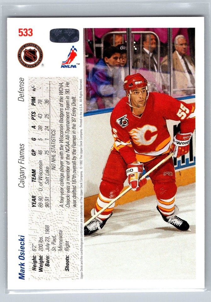 1991-92 Upper Deck #533 Mark Osiecki | eBay
