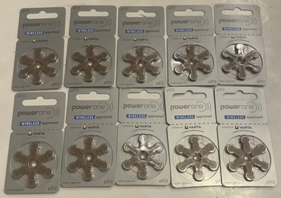 Power-One P312 Hearing Aid Battery - Lot of 10 (60 Batteries) | eBay