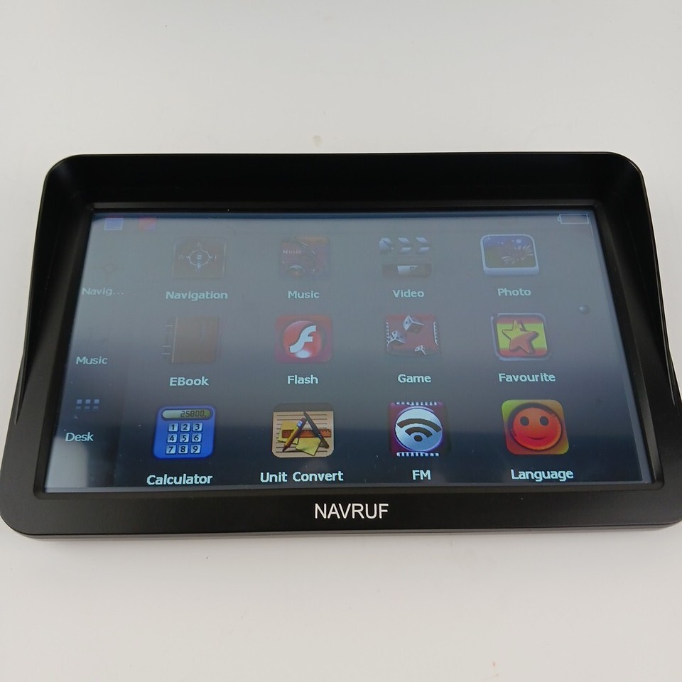 NAVRUF 9” Touch Screen Navigation. Needs Charger. 12v Works. Needs New ...