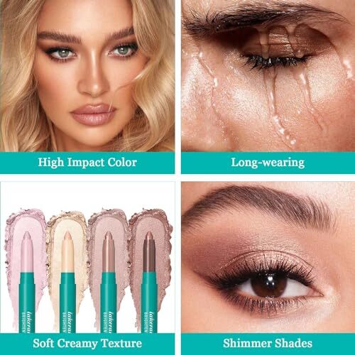 4 Colors Eyeshadow Stick,Thrive Eye Shadow Brightener Stick, Pencil Set ...