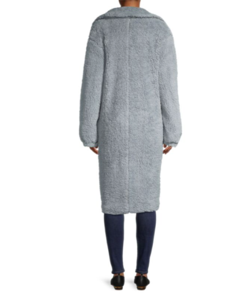 FREE PEOPLE Baby Blue Tessa Faux Fur Teddy Duster Long Cardigan Coat ...