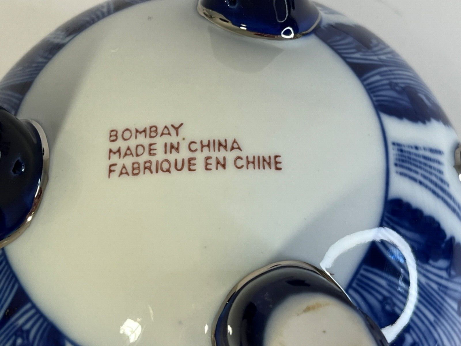 Bombay Co. Arabesque Footed Teapot Cobalt Blue White Platinum Trim | eBay