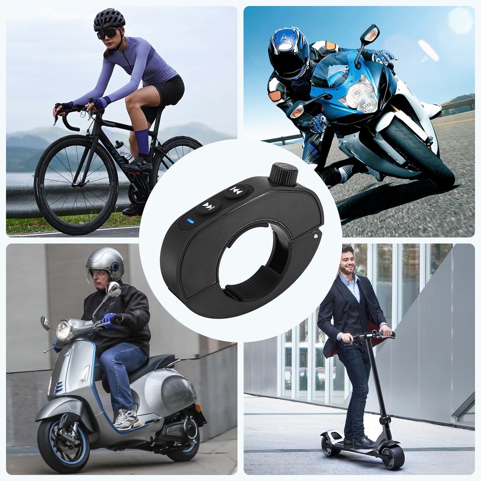Black Wireless Bluetooth Media Button Remote Controller For Motorcycle ...