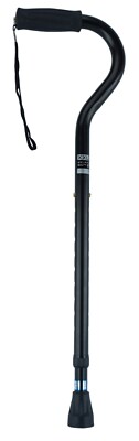 Swan Neck Walking Stick Rubber Handle Height Adjustable Heavy Duty ...