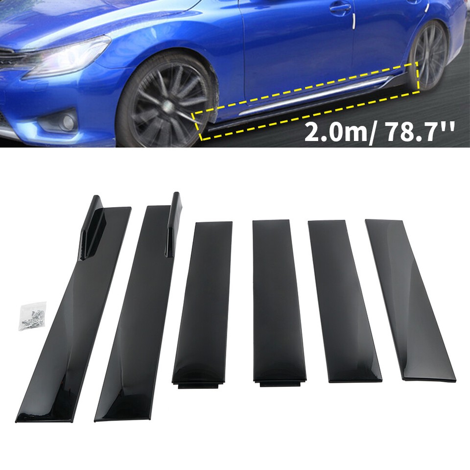 78.7'' Gloss Side Skirts Extension Rocker Panel Lips For Tesla Model 3 ...