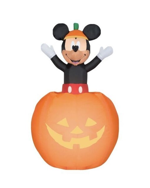 Gemmy Disney 60in. Mickey Mouse Popping Out of Pumpkin Airblown ...