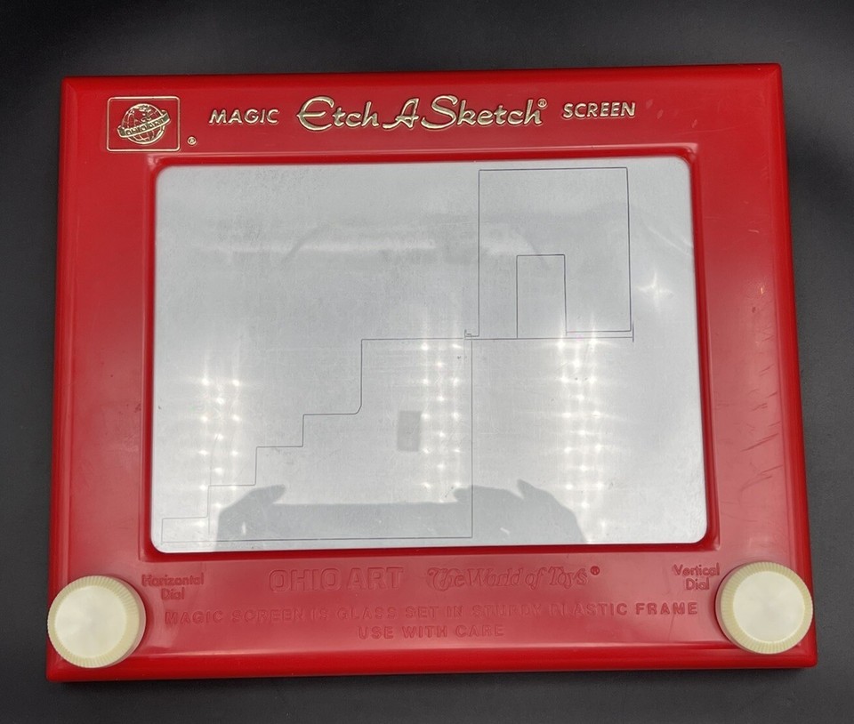 Vintage Etch A Sketch Magic Screen No. 505 Ohio Art Company Red Frame ...