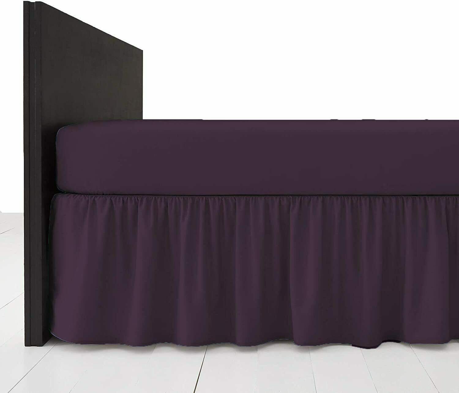 PolyCotton Base Valance Sheet with Frilled Plain Dyed Single,Double ...