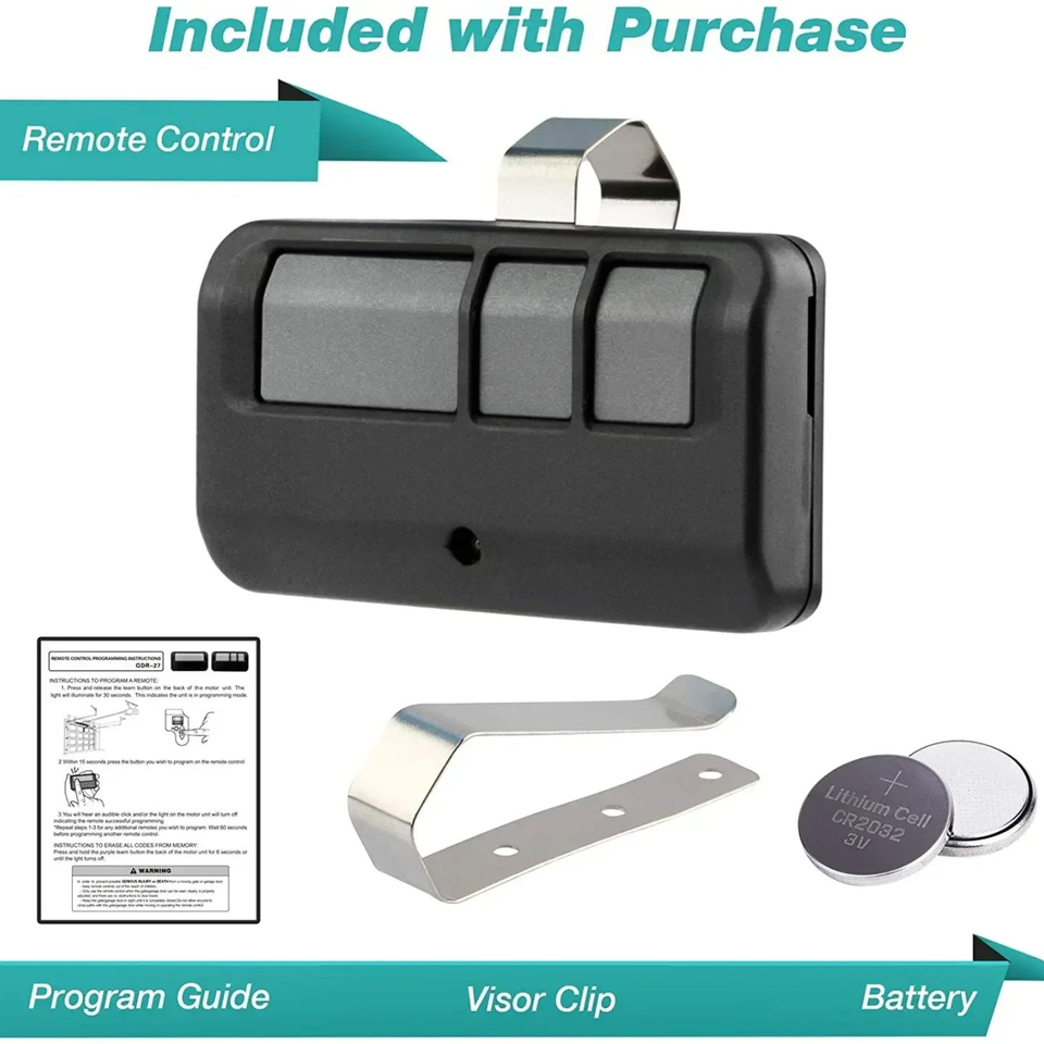 2 Pack Liftmaster 893MAX 3 Button Remote Control Fast Working Garage ...