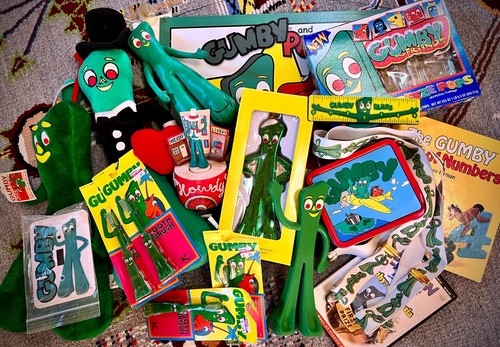 Gumby Lot 2-Includes Gumby Xmas tree ornament, Light switch, suspenders ...