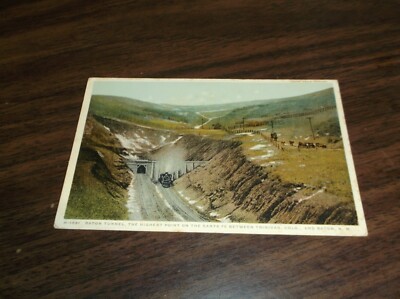 1920 FRED HARVEY AT&SF SANTA FE PASSENGER TRAIN RATON NEW MEXICO TUNNEL ...