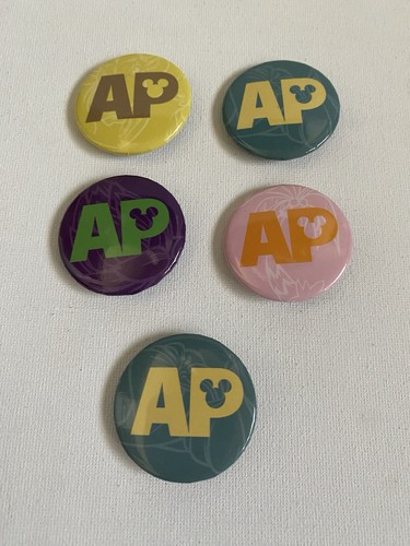 5 Disney Parks Annual Passholder AP Buttons Disneyland California ...