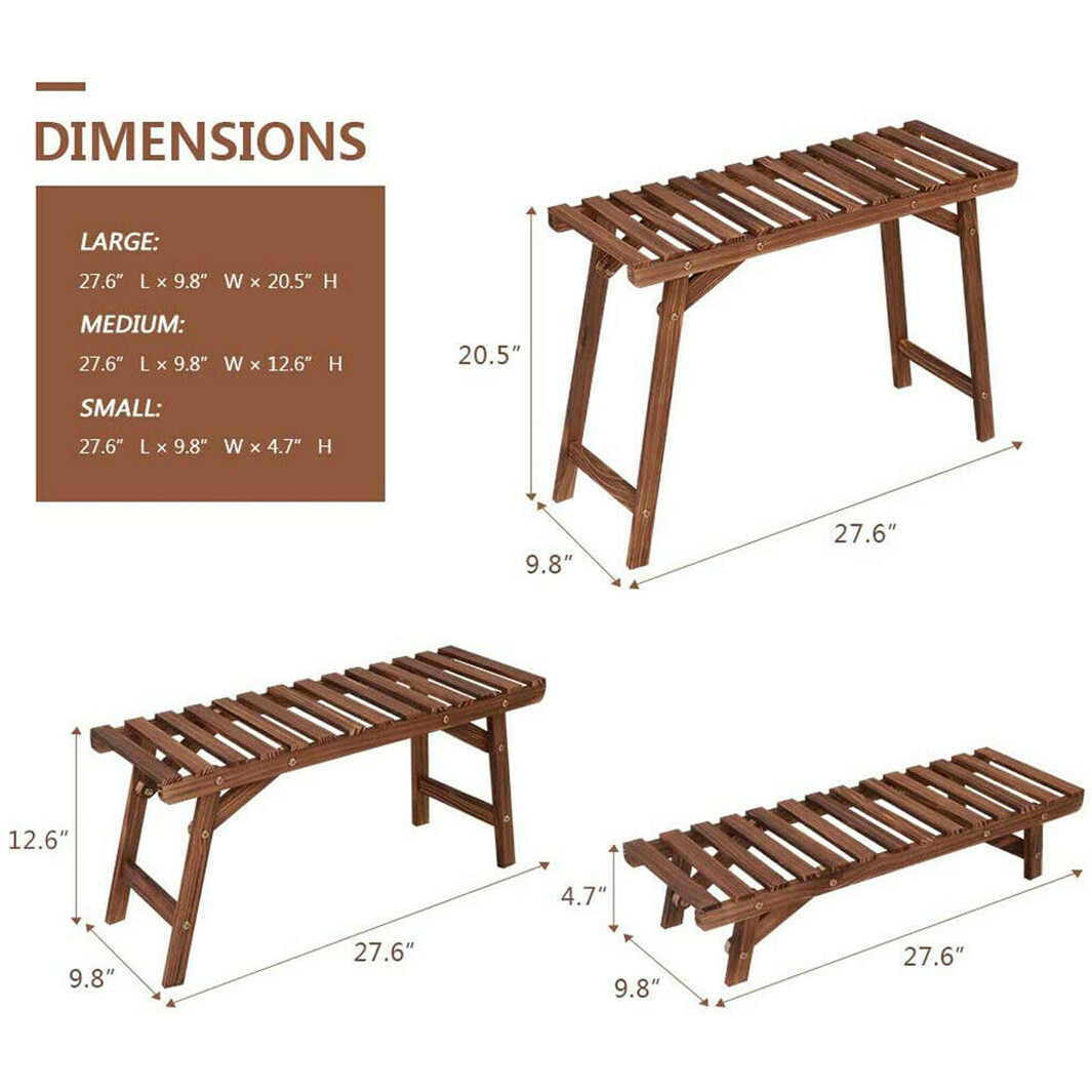 3 Tier Step Design Plant Stand Shelf Racks Freestanding Ladder Flower ...