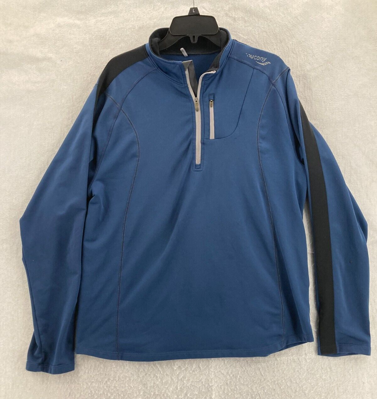 Saucony Jacket Mens Extra Large Blue Thermal 1/4 Zip Track Running | eBay